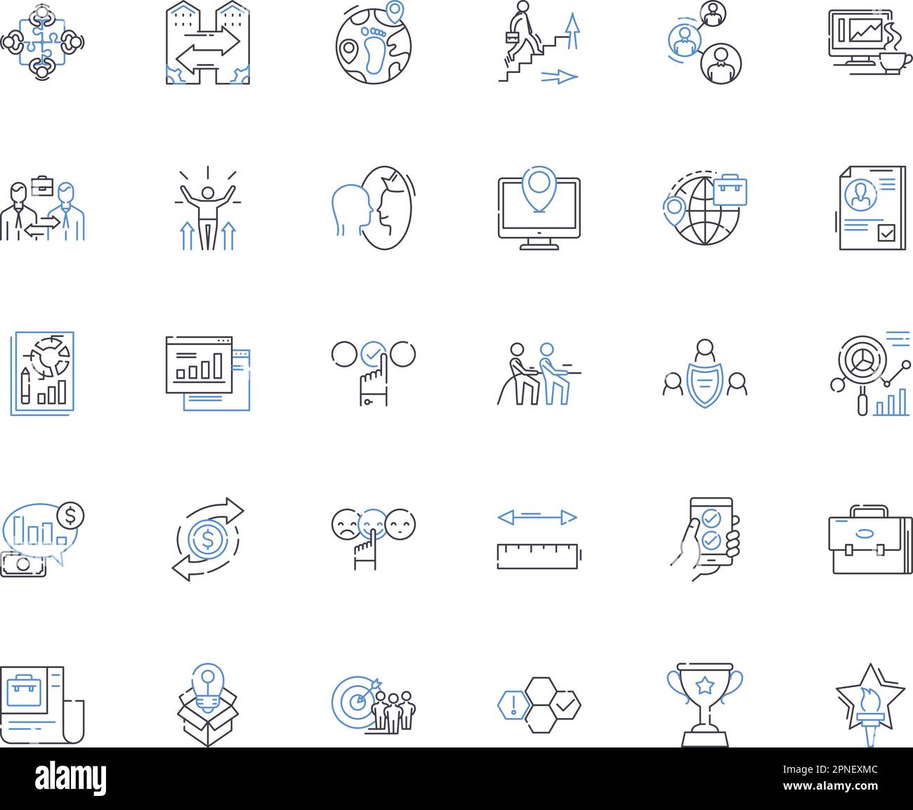 Performance Measures Line Icons Collection Metrics Kpis Evaluation
