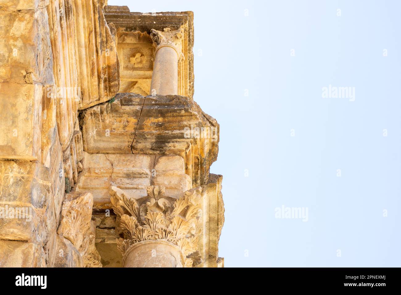 View of Roman ruin in the ancient city of Cuicul-Djemila. UNESCO world ...