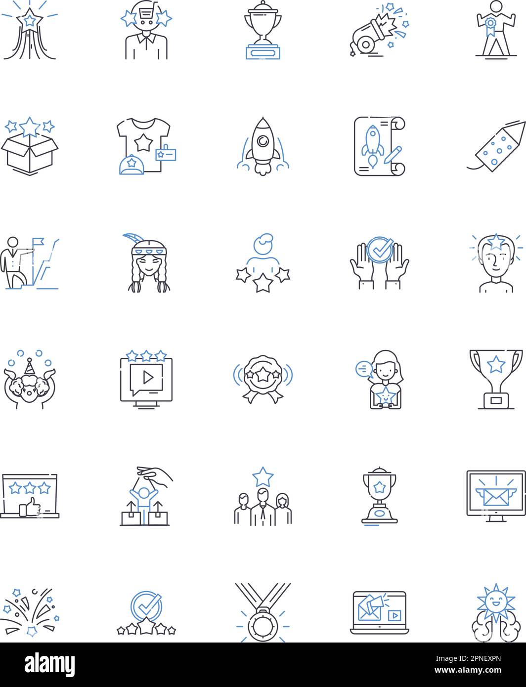 Productive establishment line icons collection. Efficiency, Innovation, Optimization ...