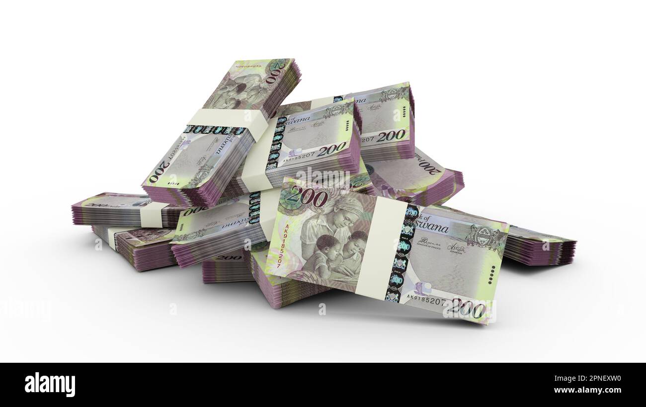 3D Stack of Botswanan Pula notes Stock Photo - Alamy