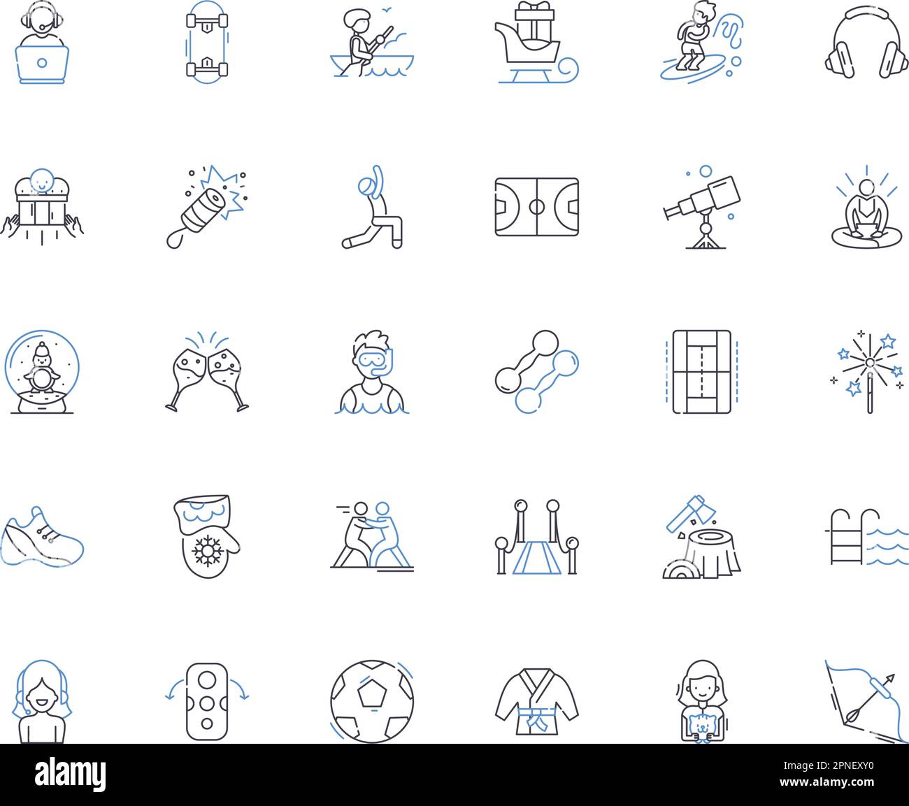 Leisure amusement line icons collection. Recreation, Relaxation ...