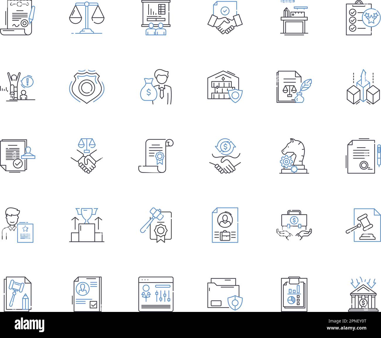 Rulebook line icons collection. Guidelines, Regulations, Directions, Procedures, Code, System ...