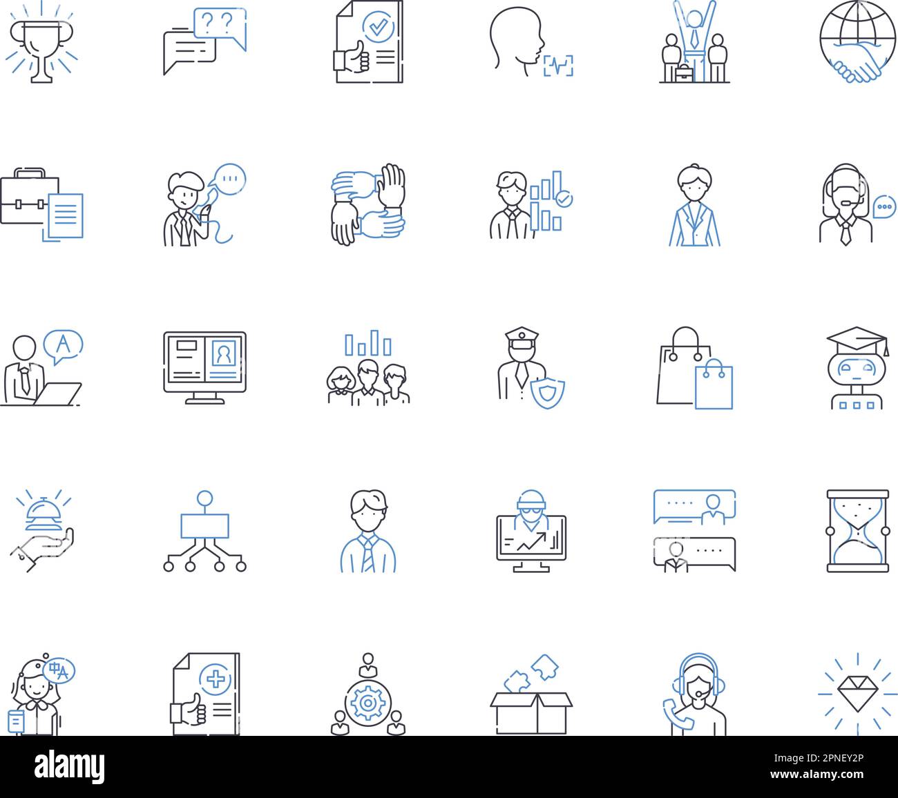 Work advancement line icons collection. Promotion, Leadership, Growth ...