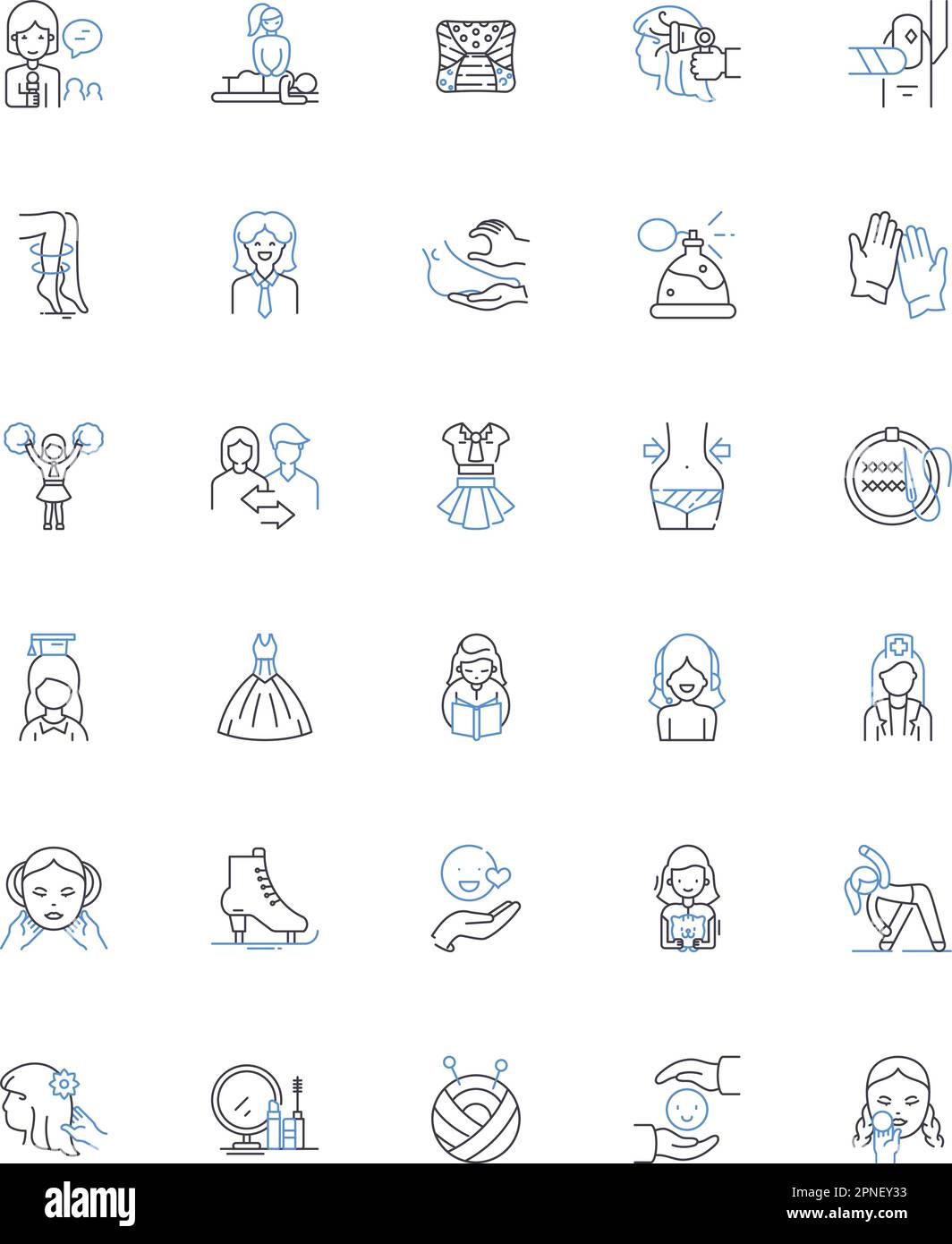 Ladies line icons collection. Empowerment, Beauty, Confidence, Elegance ...