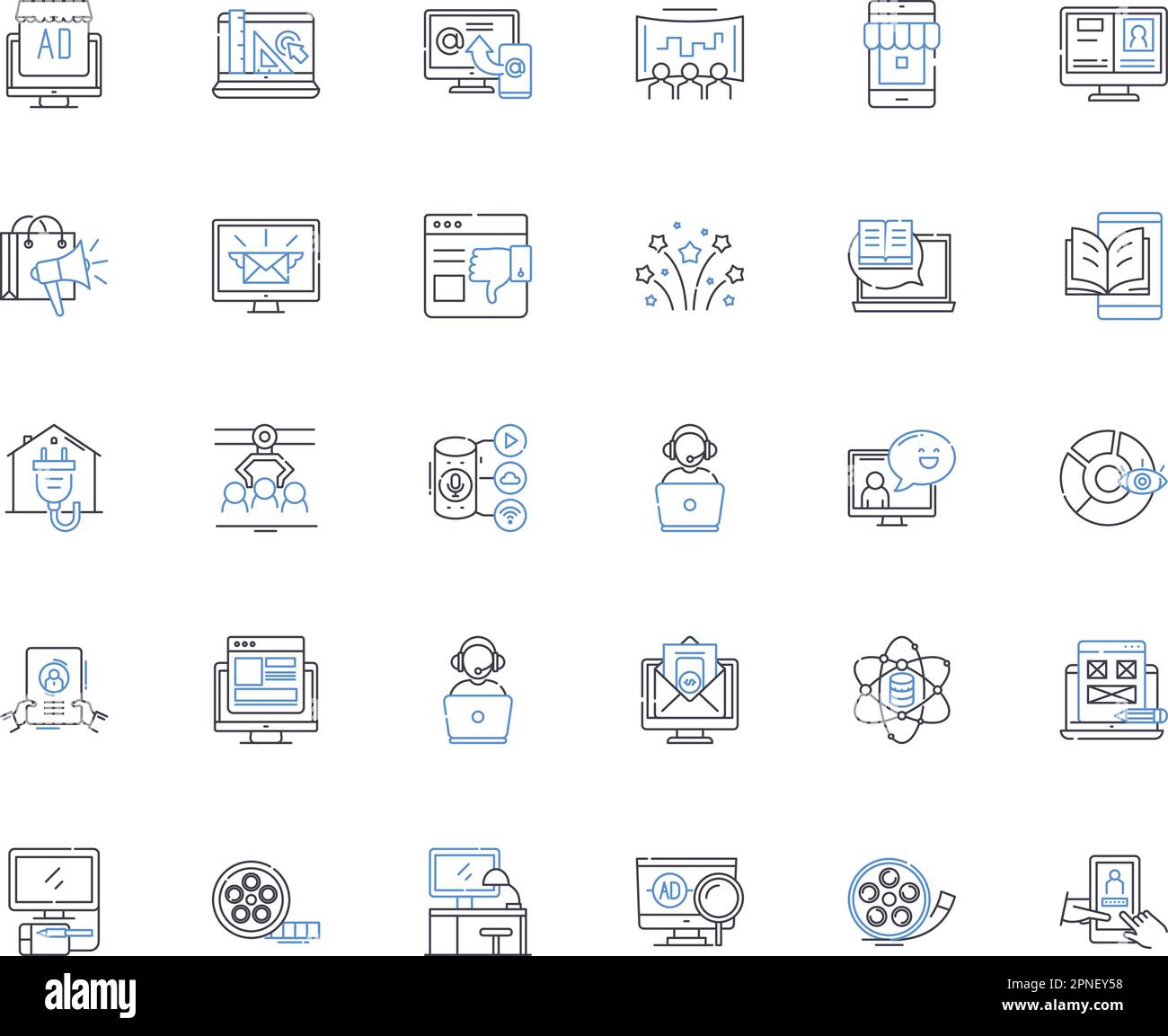 Information systems line icons collection. Database, Nerking, E ... Information systems line icons collection. Database, Nerking, E ...