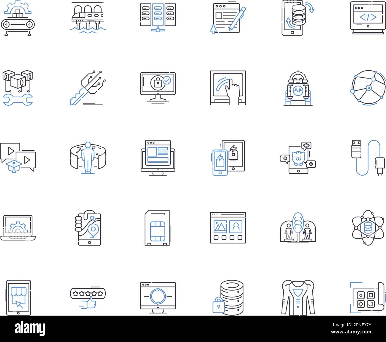Equipment line icons collection. Machinery, Tools, Gear, Apparatus ...