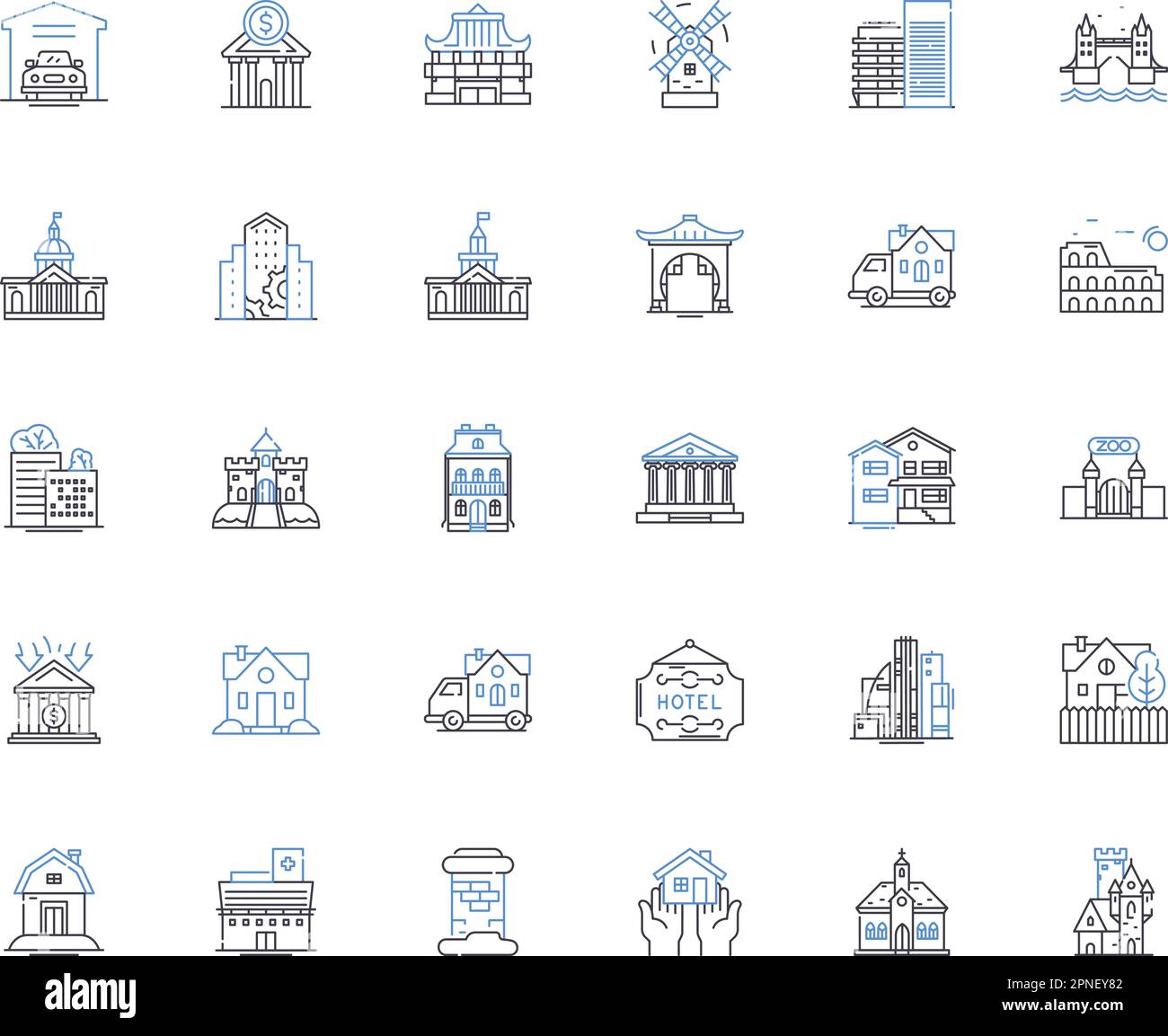 Building industry line icons collection. Architecture, Construction ... Building industry line icons collection. Architecture, Construction ...
