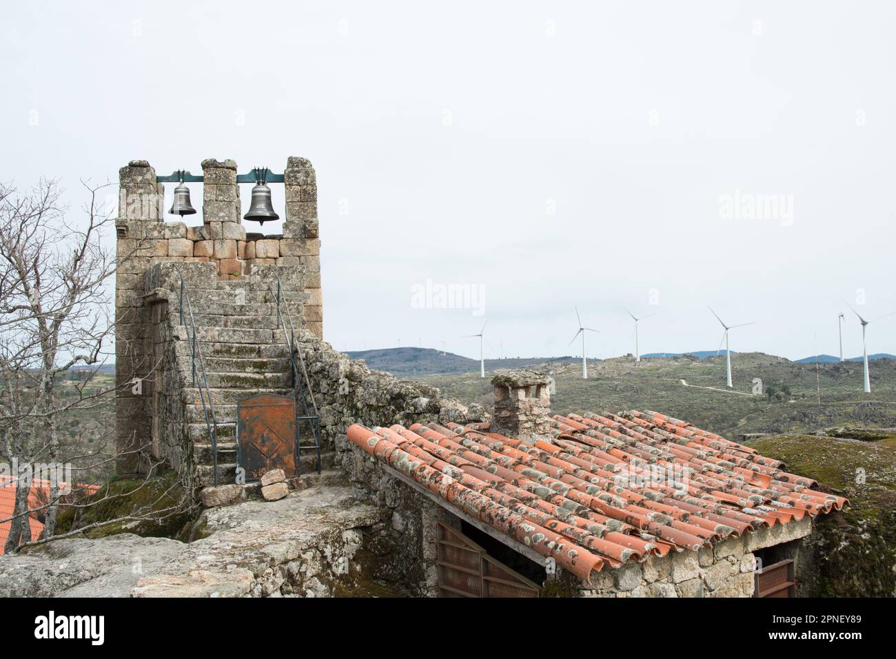 Wind power generation in a rural area. Portugal Stock Photo - Alamy