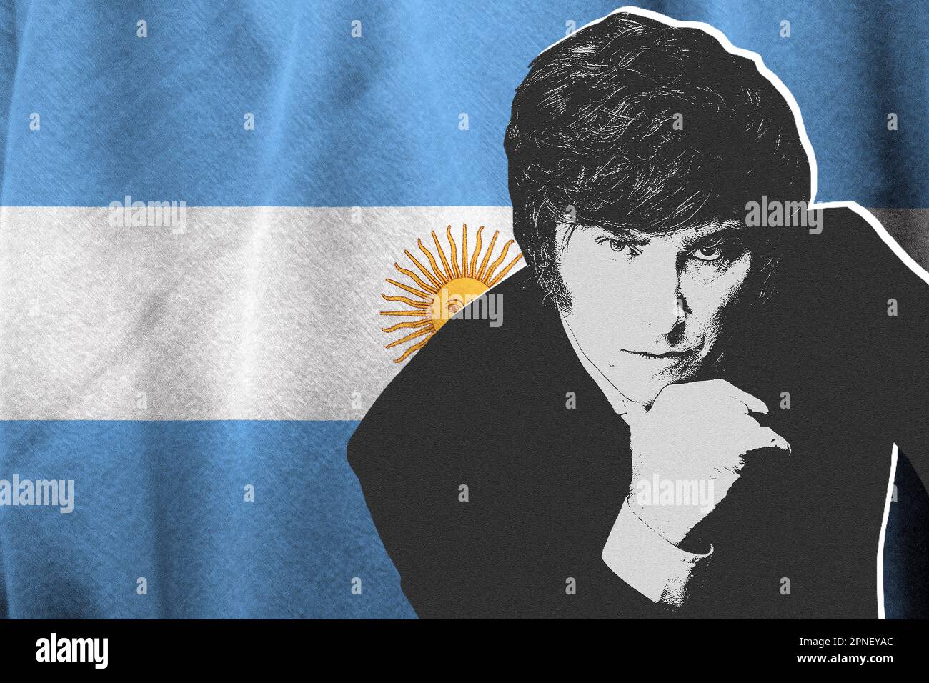 Javier Milei and flag of Argentina Stock Photo - Alamy