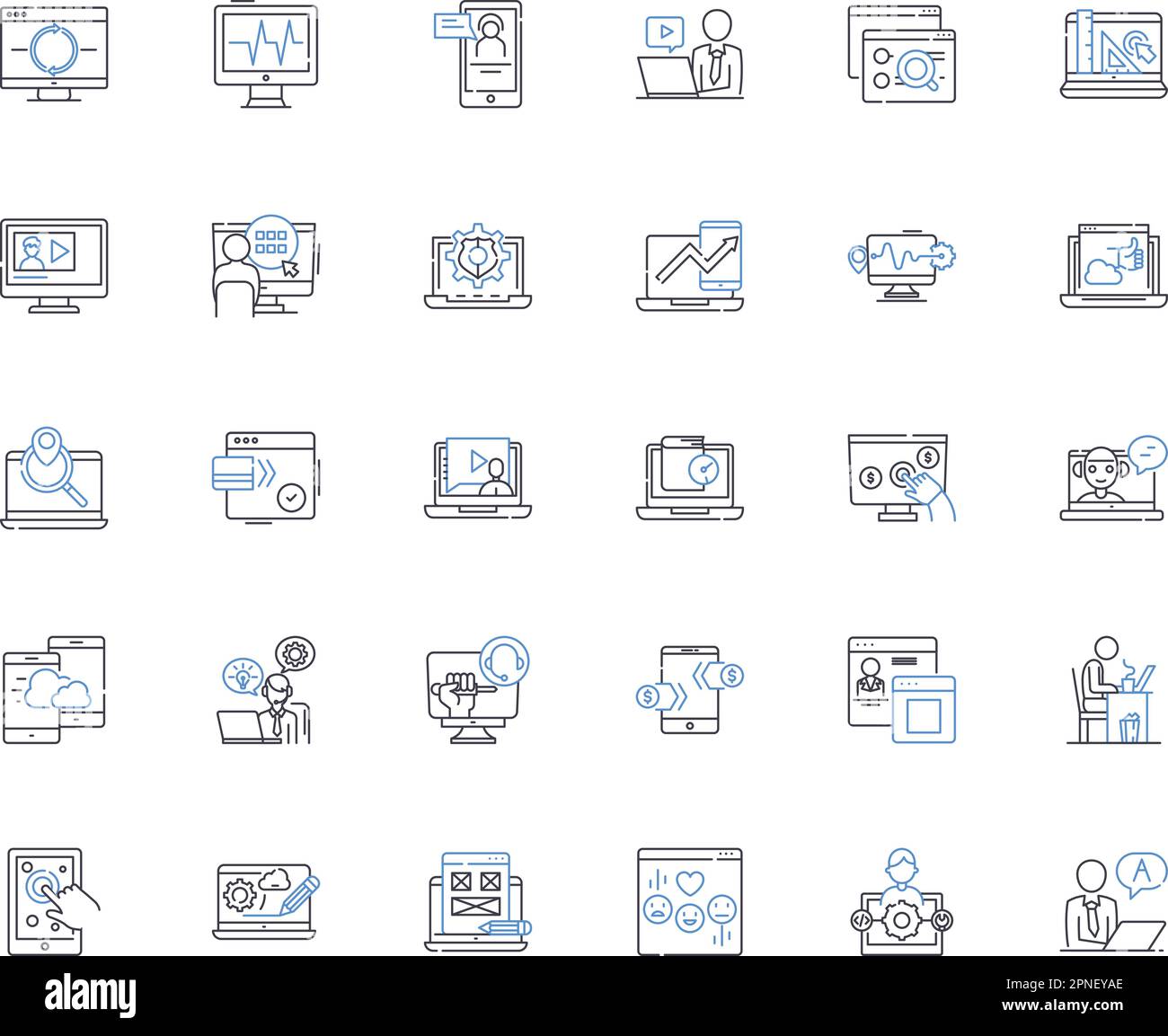 Bonding Relationships Line Icons Collection Trust Connection Support