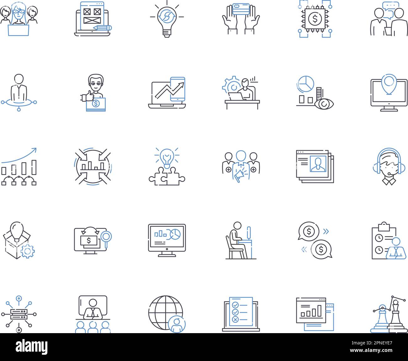 Corporate duties line icons collection. Responsibility, Accountability ...