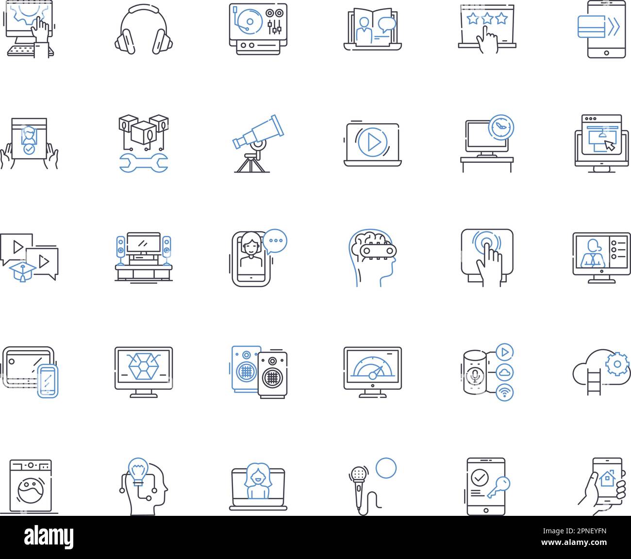 Equipment line icons collection. Machinery, Technology, Tools ...