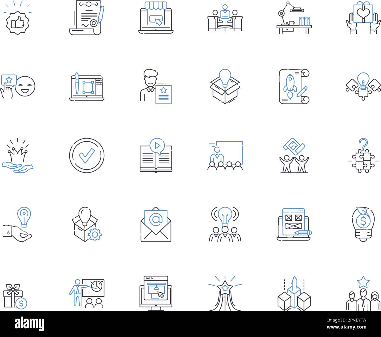 Branding line icons collection. Identity, Logo, Reputation, Image ...