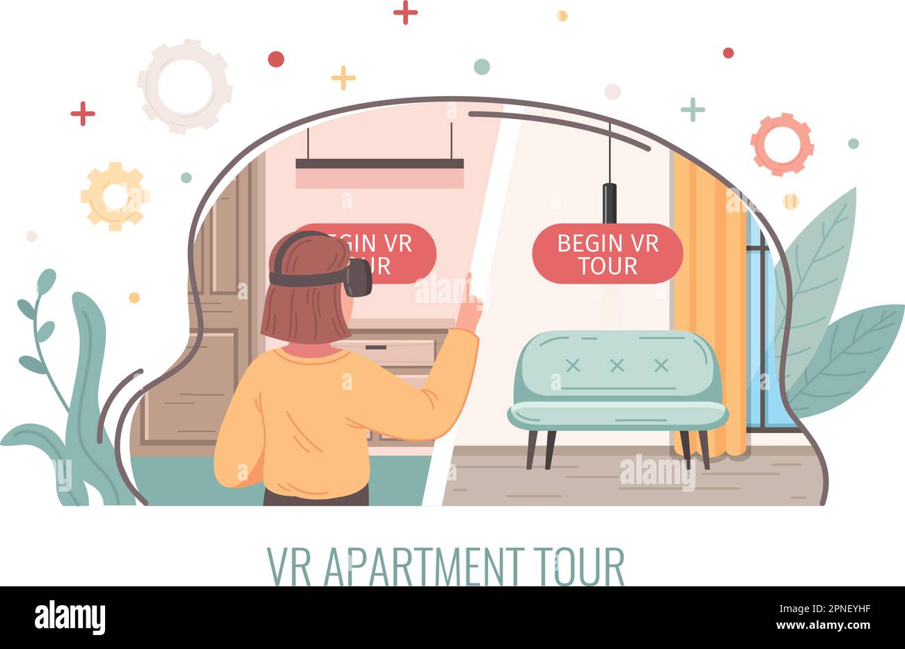 Vr office illustration Cut Out Stock Images & Pictures - Alamy