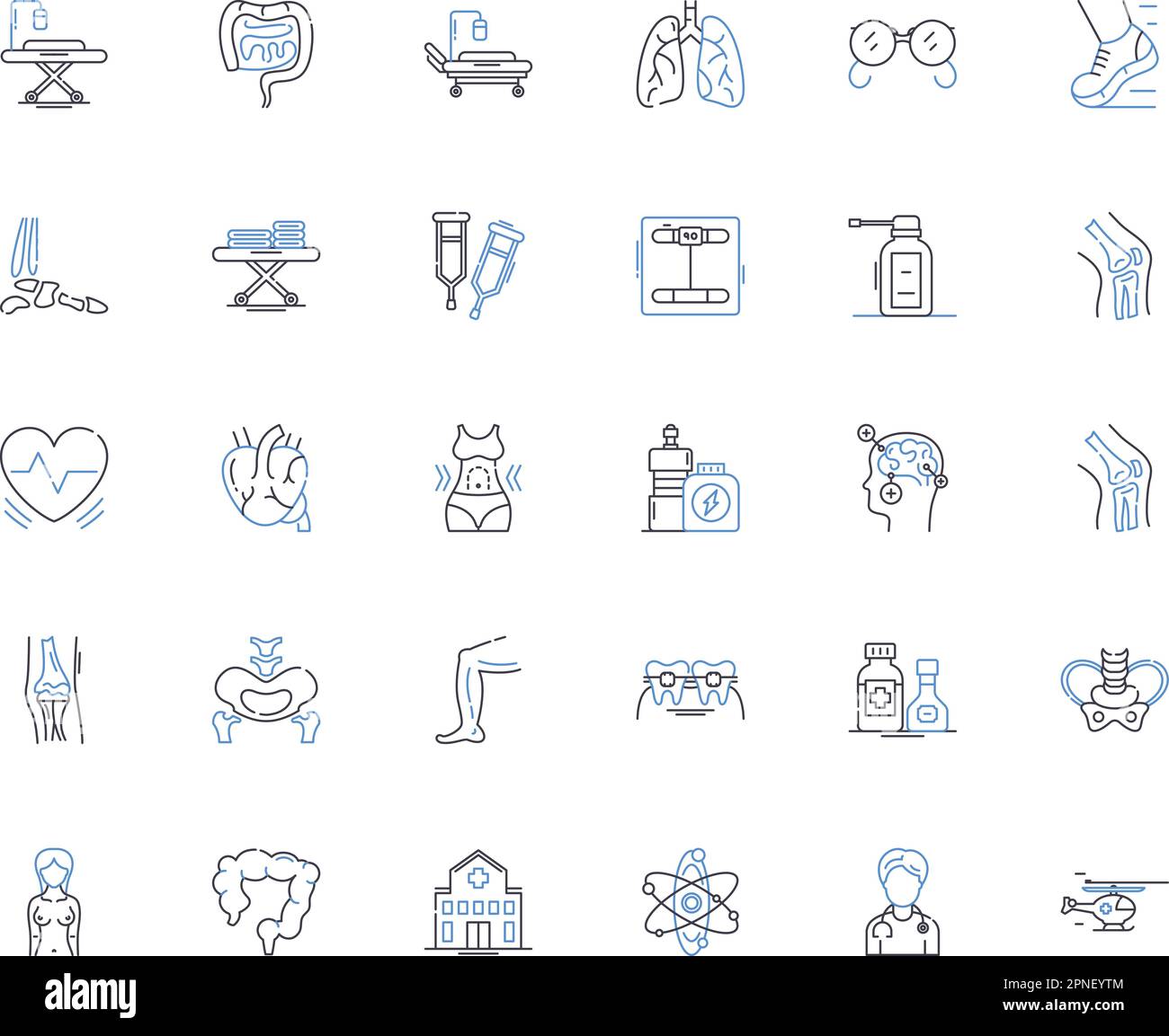 Medical facility line icons collection. Hospital, Clinic, Surgery ...