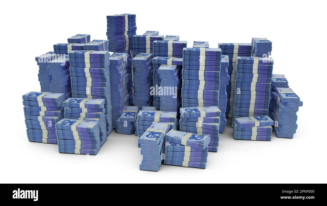 Big stack of 1000 Nigerian naira notes. A lot of money isolated on ...