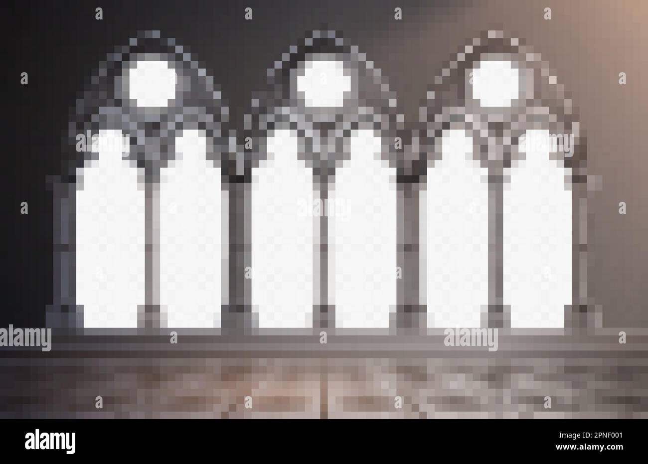 Realistic hall interior with marble arches and columns on transparent ...