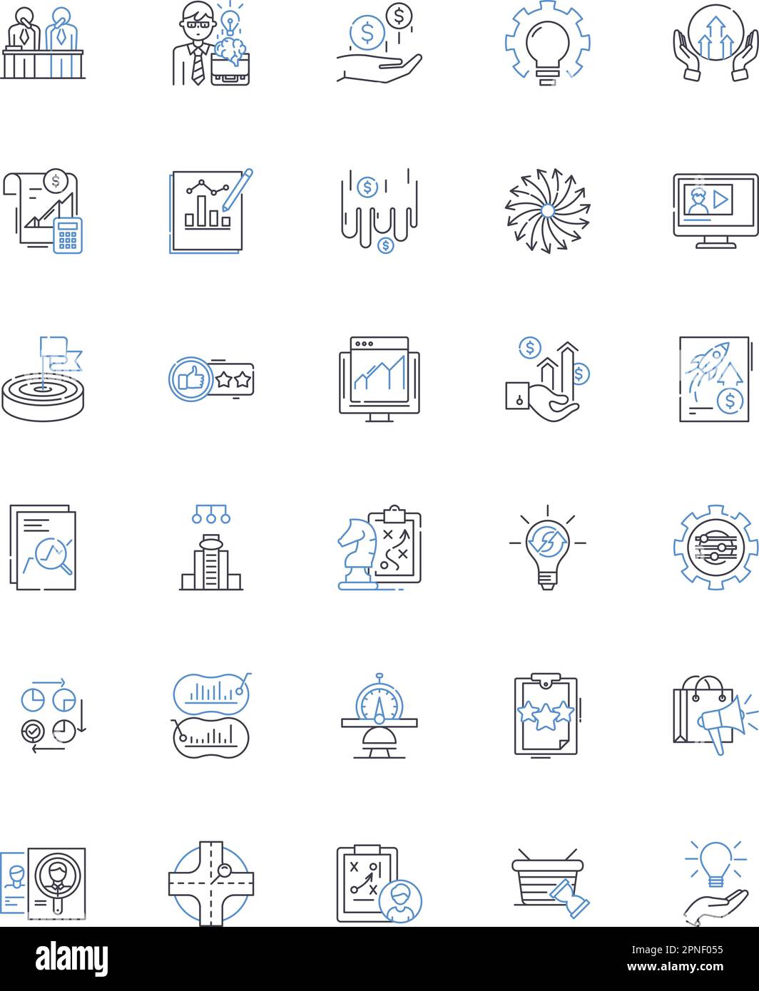 Approach And Method Line Icons Collection Strategy Framework System Process Methodology