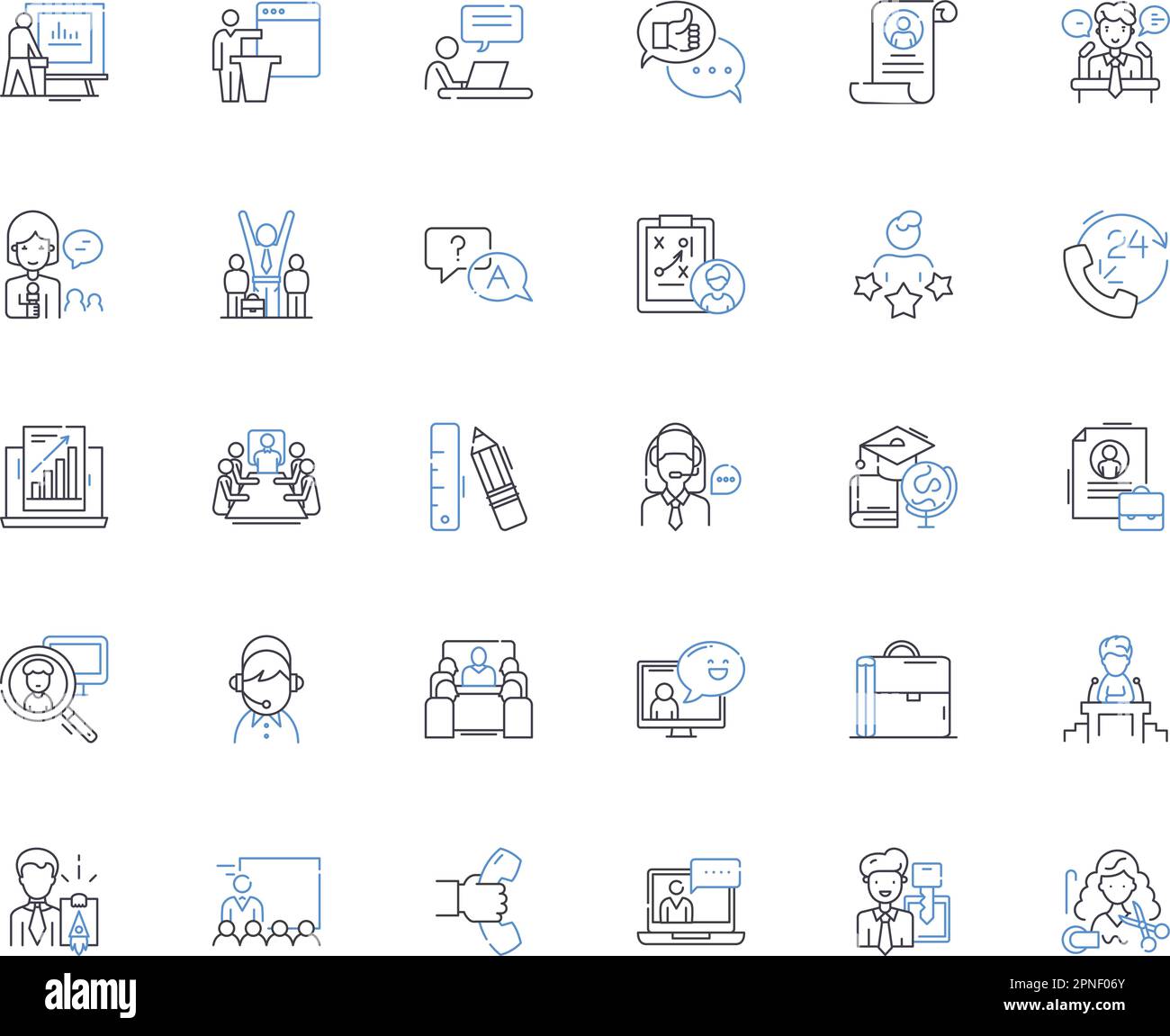 Labor Inputs Line Icons Collection Workers Workforce Employees