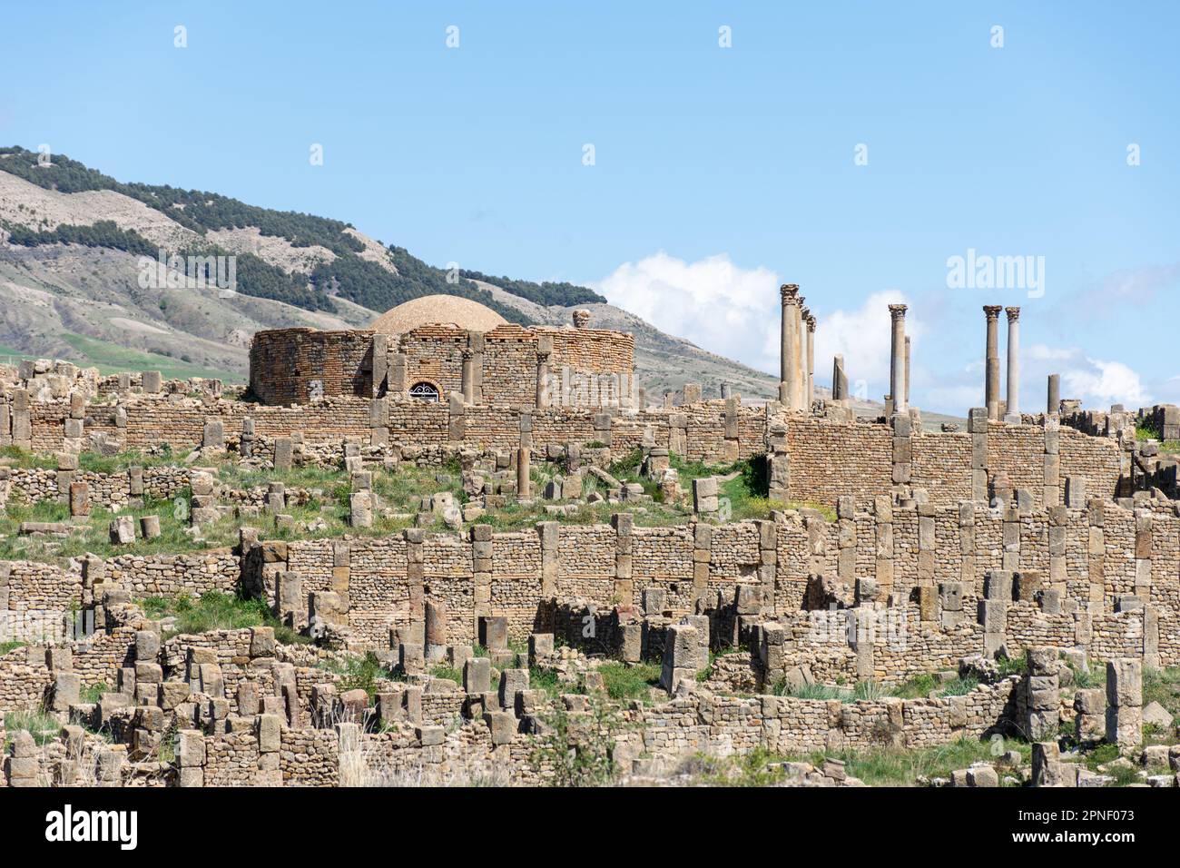 View of Christian baptismal area in the ancient city of Djemila. UNESCO ...