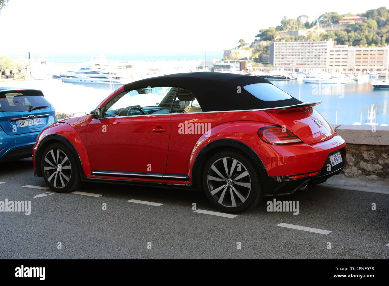 Monte-Carlo, Monaco - April 16, 2023: Vibrant red 2019 Volkswagen ...
