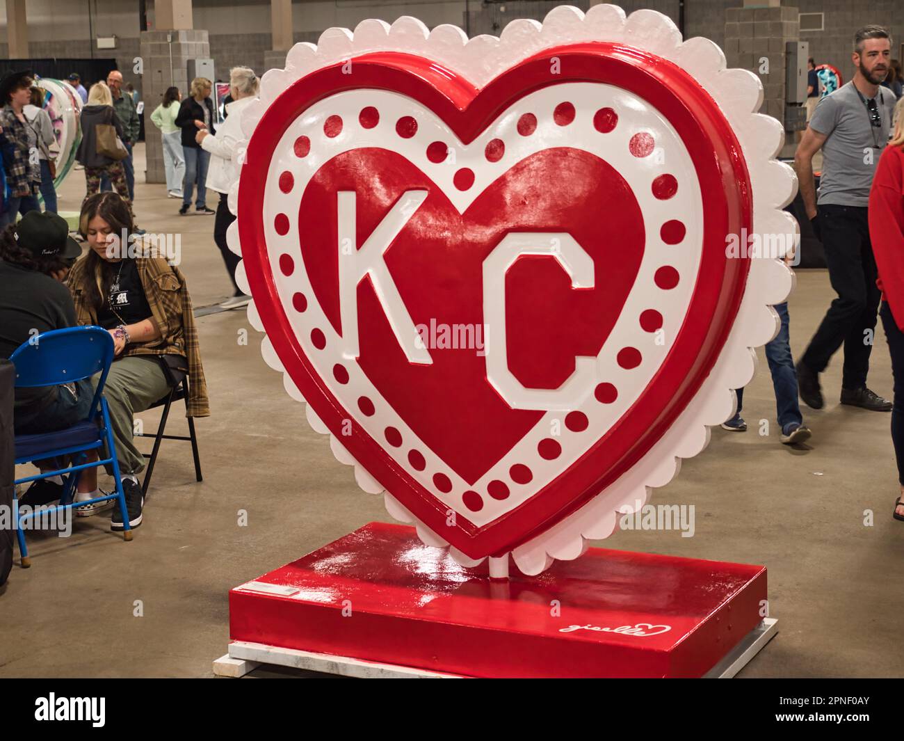 Kansas City, Missouri - April 15, 2023: Parade of Hearts KC Unveiling Event at the American ...