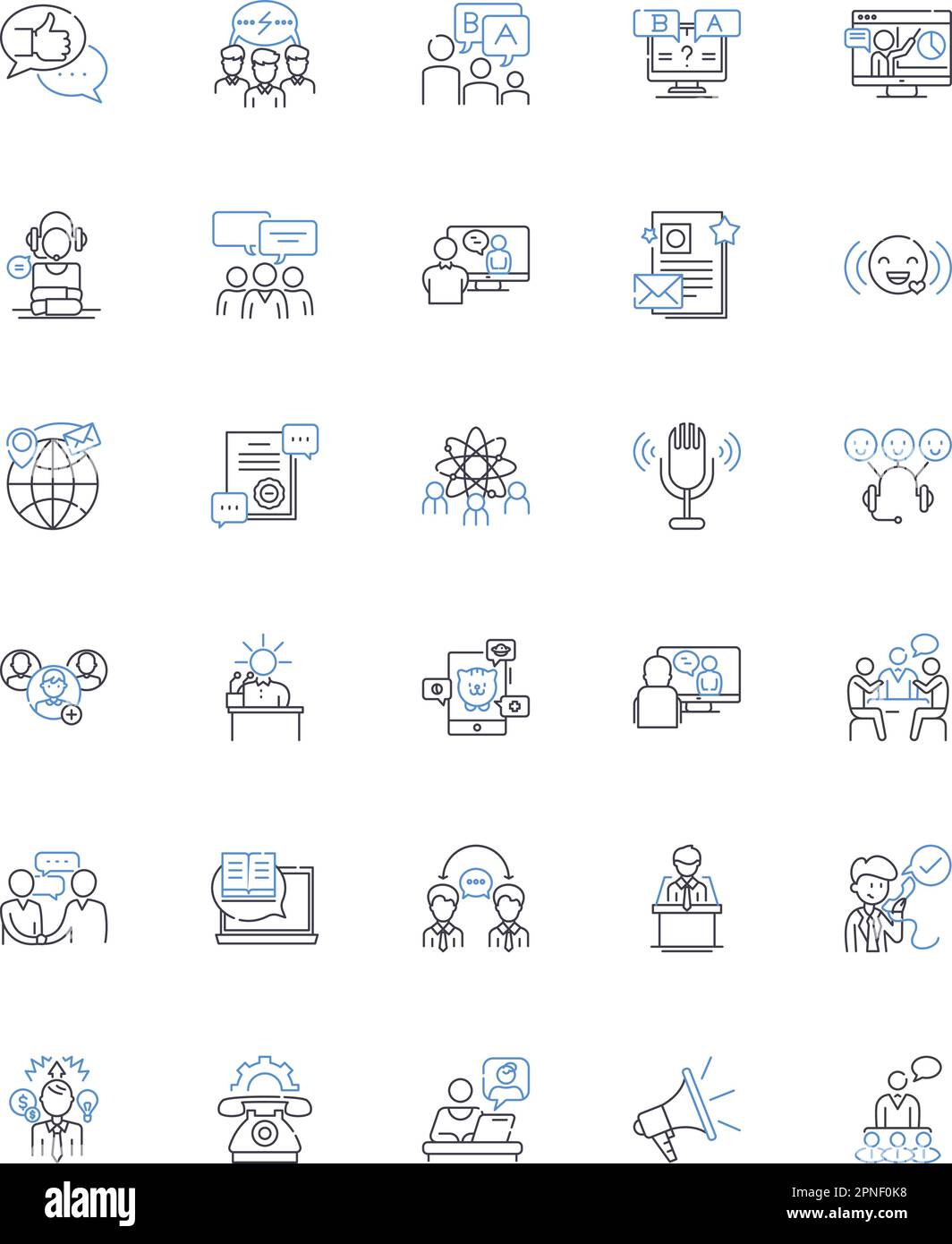Discourse line icons collection. Dialogue, Interaction, Conversation, Communication, Debate ...