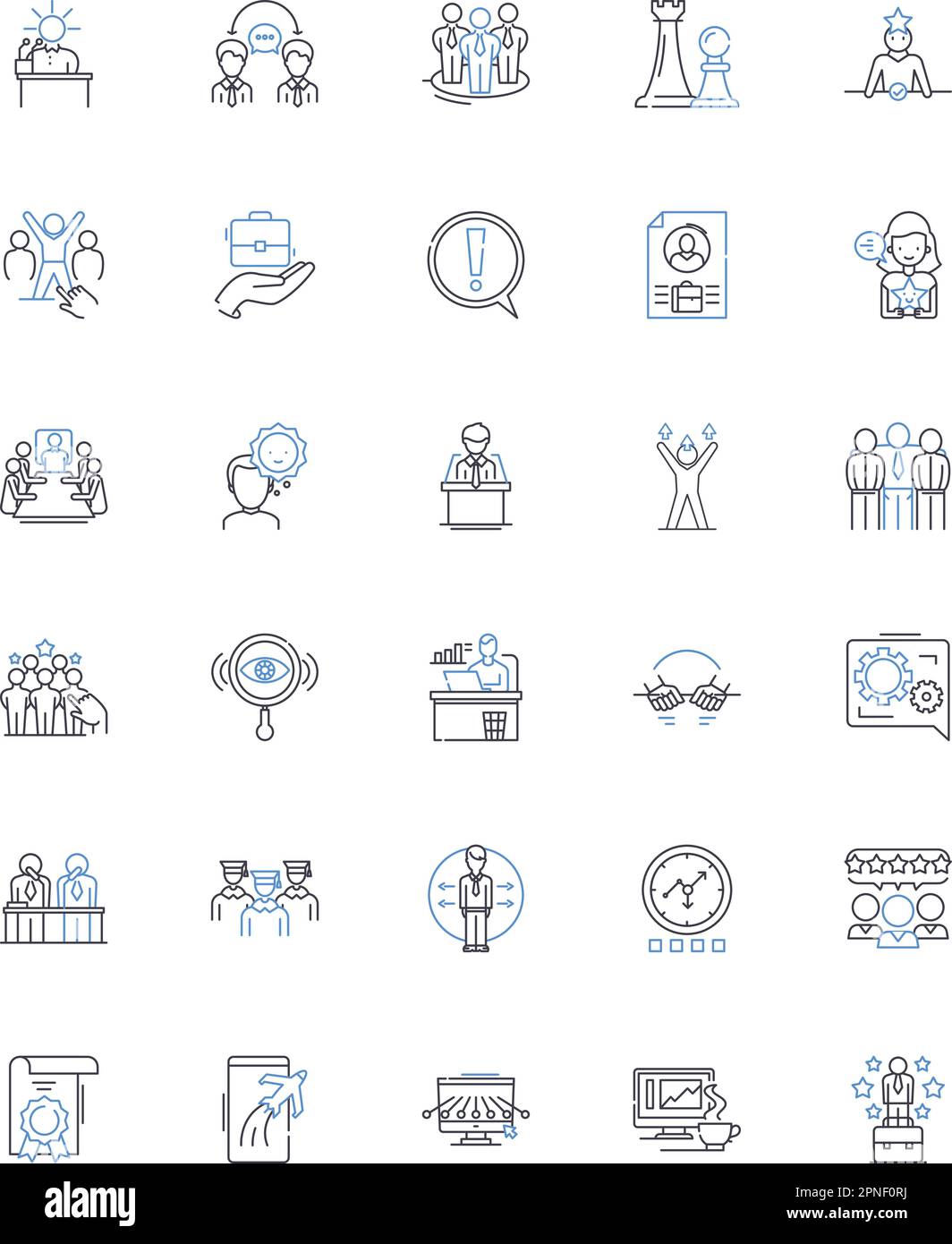 Executive committee line icons collection. Leadership, Decision-making ...