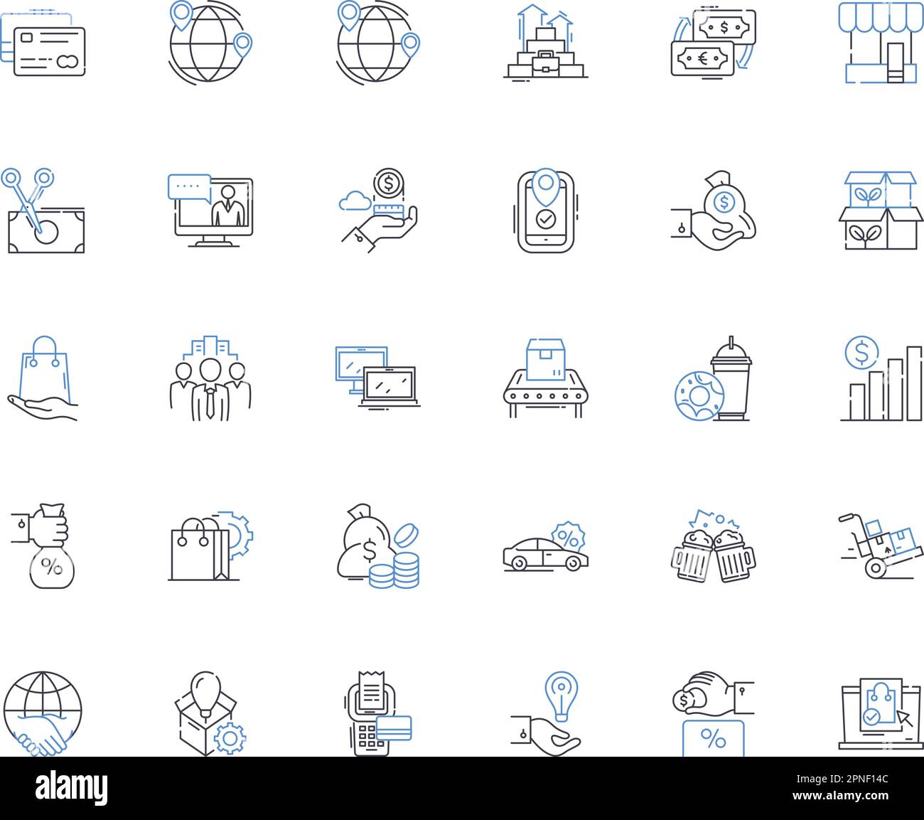 Market line icons collection. Competition, Demand, Supply, Sales ...