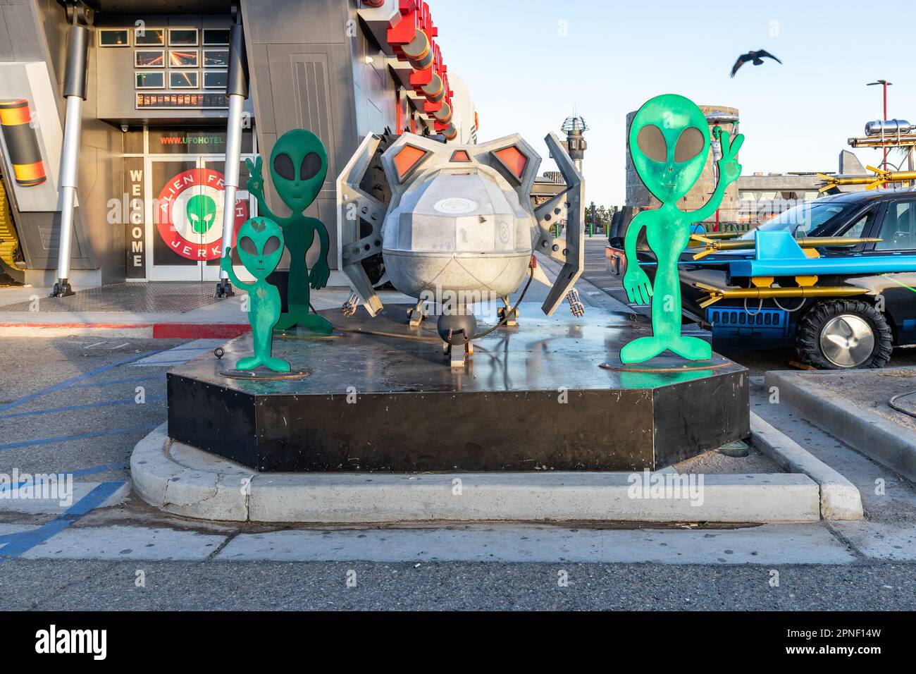 Baker CA - USA: Feb 18 2023: Alien Fresh Jerky Roadside Stop Family ...