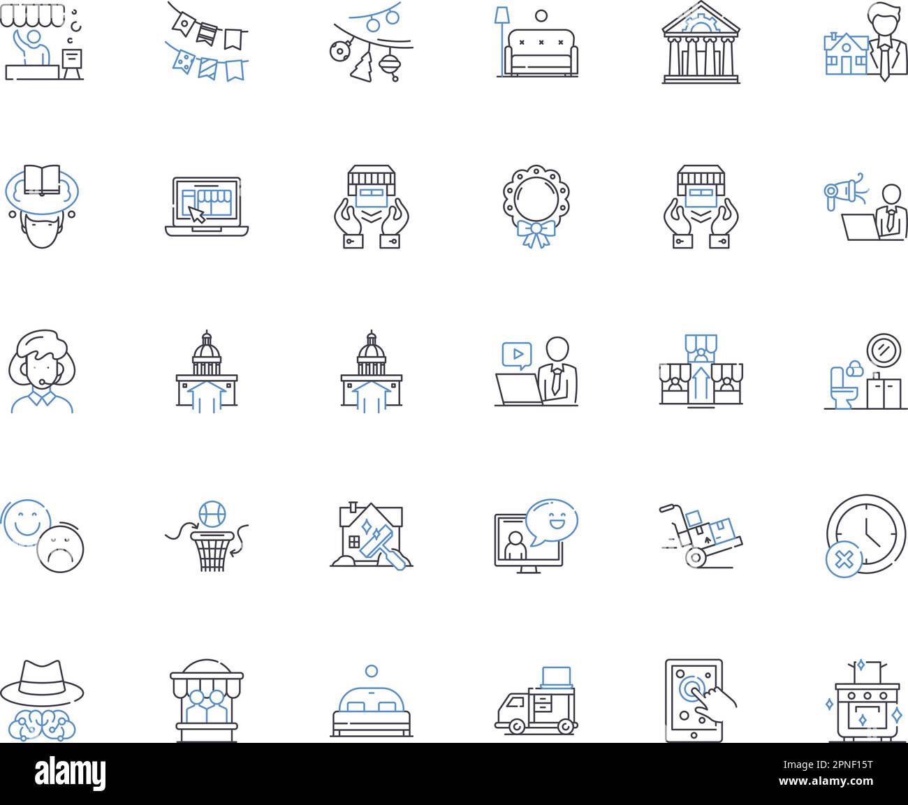 Cultural hubs line icons collection. Diversity, Art, Festivals, Music ...