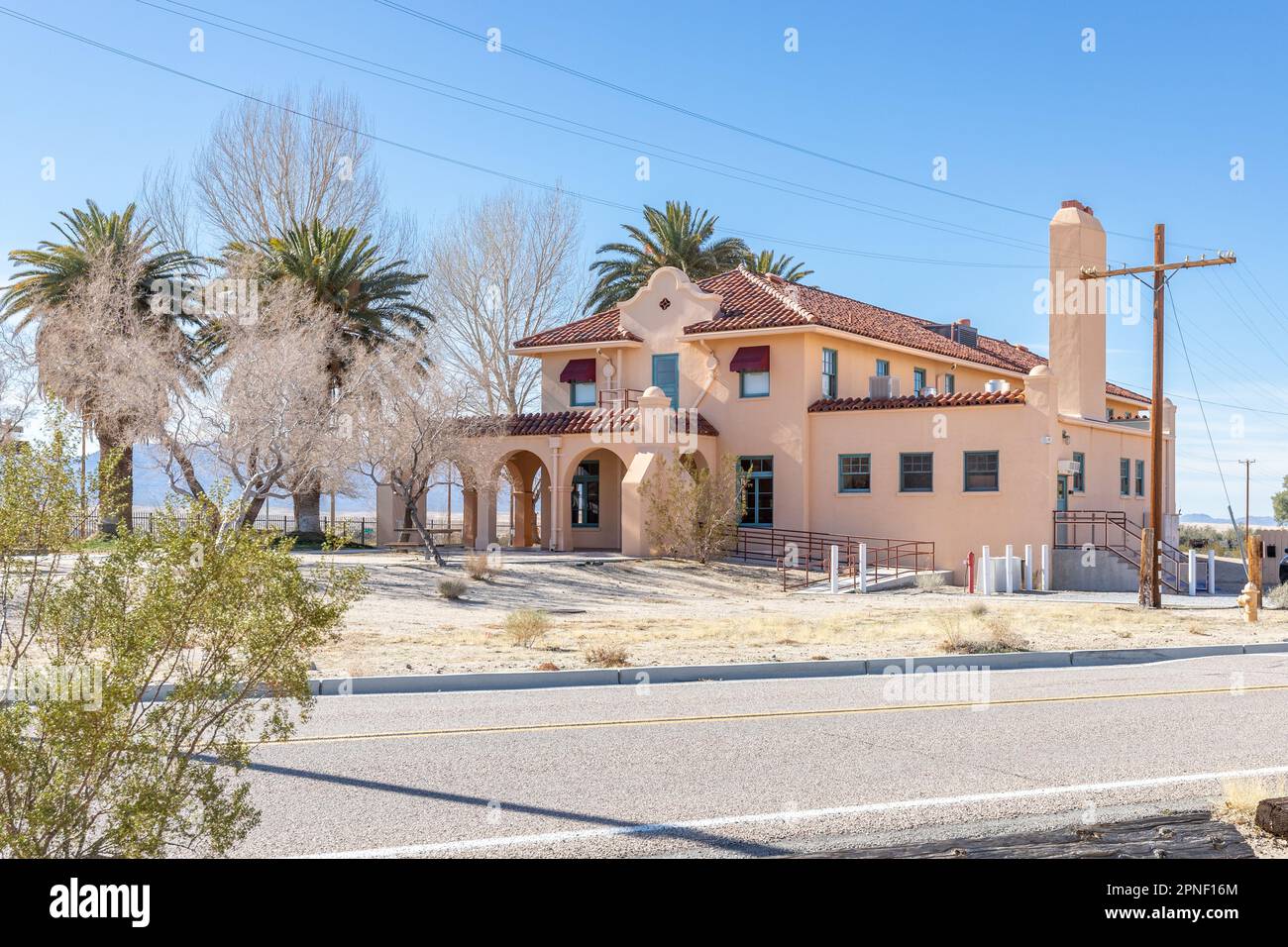 Kelso, CA USA Feb 18 2023: Old Adobe Style Train Depot Building Along ...
