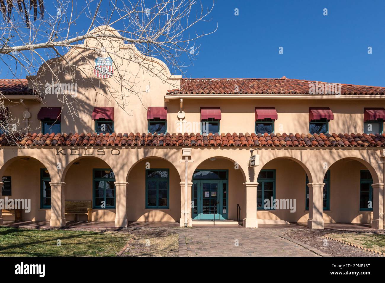 Kelso, CA USA Feb 18 2023: Old Adobe Style Train Depot Building Along ...