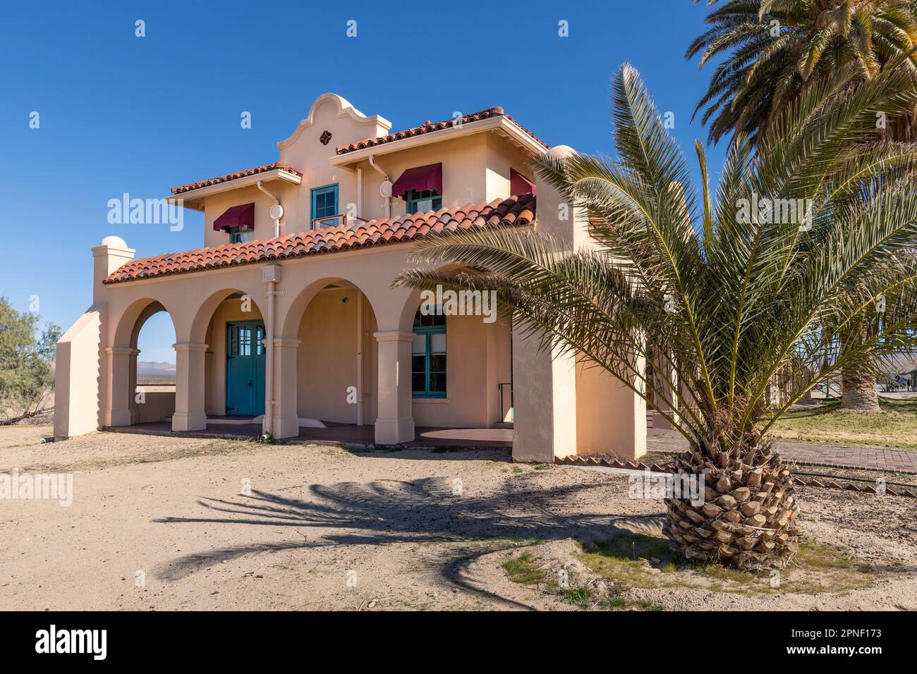 Kelso, CA USA Feb 18 2023: Old Adobe Style Train Depot Building Along ...