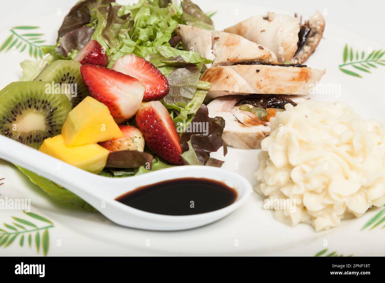 Healthy Food, Balanced Lunch Protein, Salad, And Arina Stock Photo - Alamy