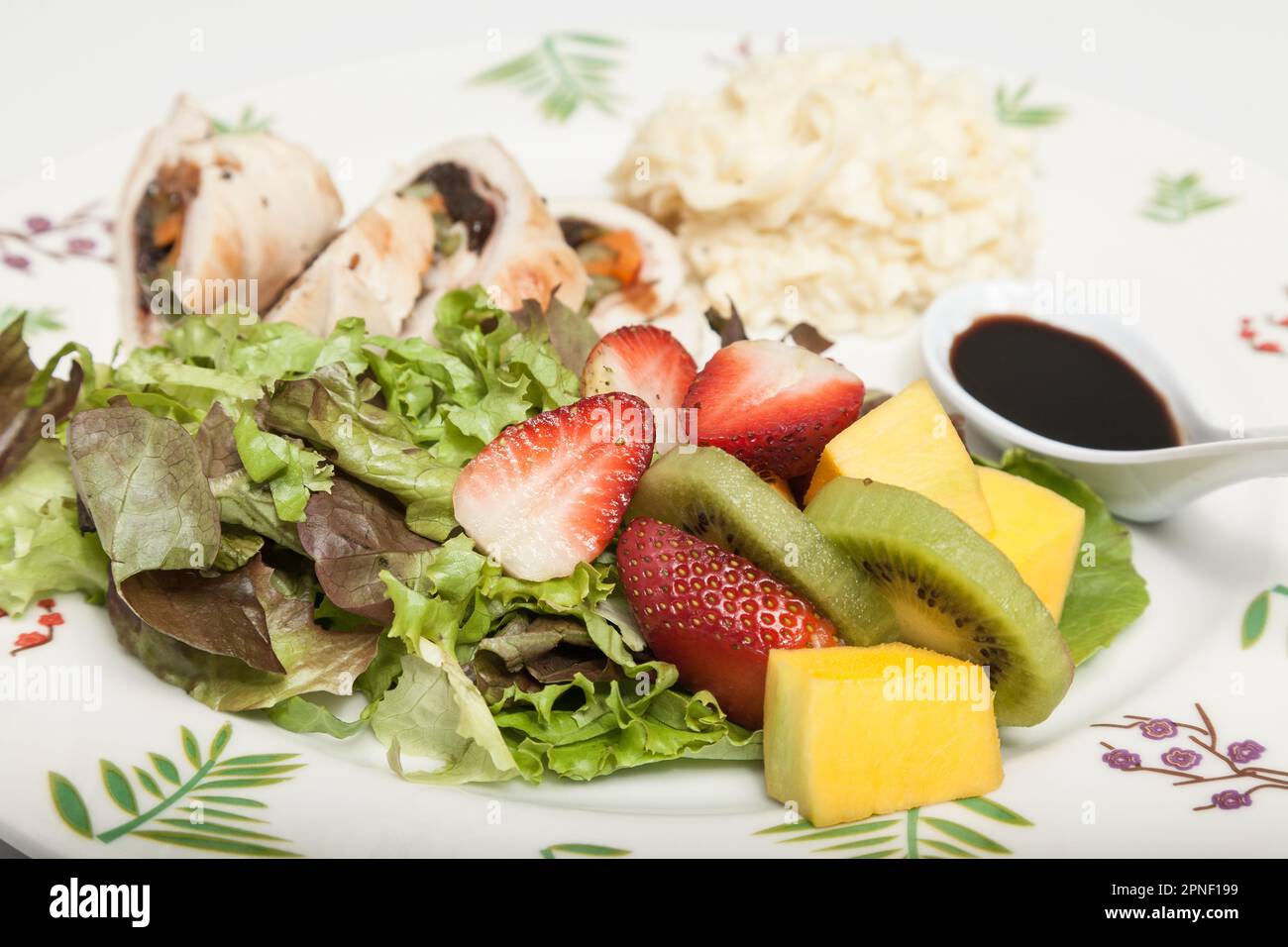 Healthy Food, Balanced Lunch Protein, Salad, And Arina Stock Photo - Alamy