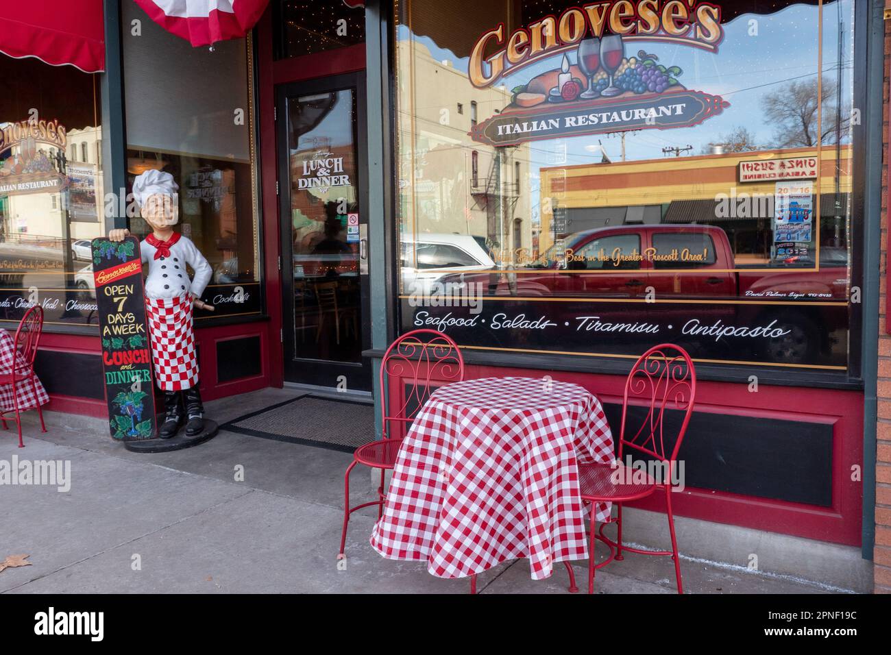 Exterior of Genovese's Italian restaurant in historic Prescott, Arizona ...