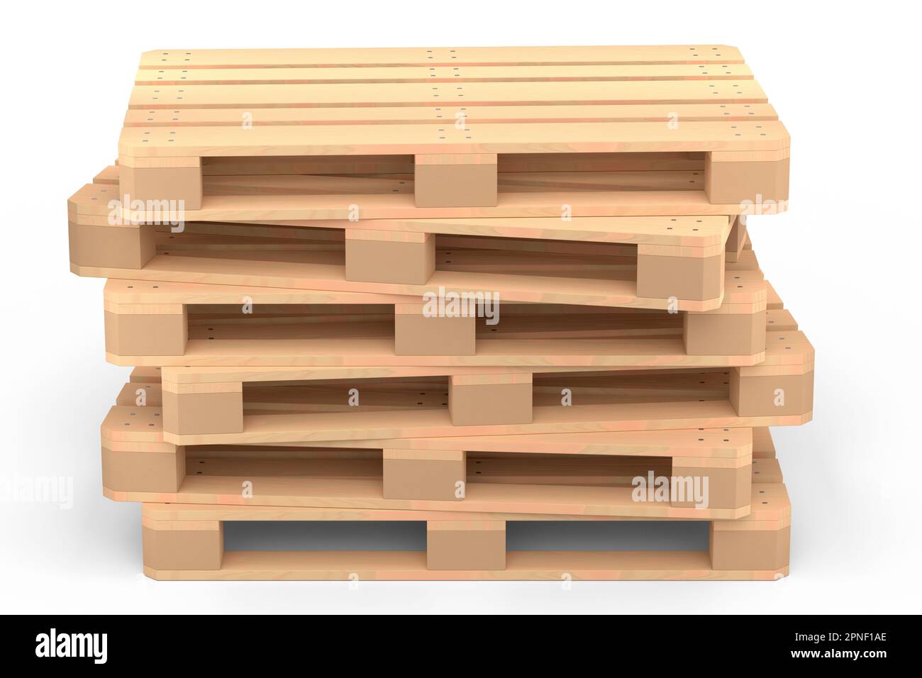 Set of wooden pallet for warehouse cargo storage isolated on white ...