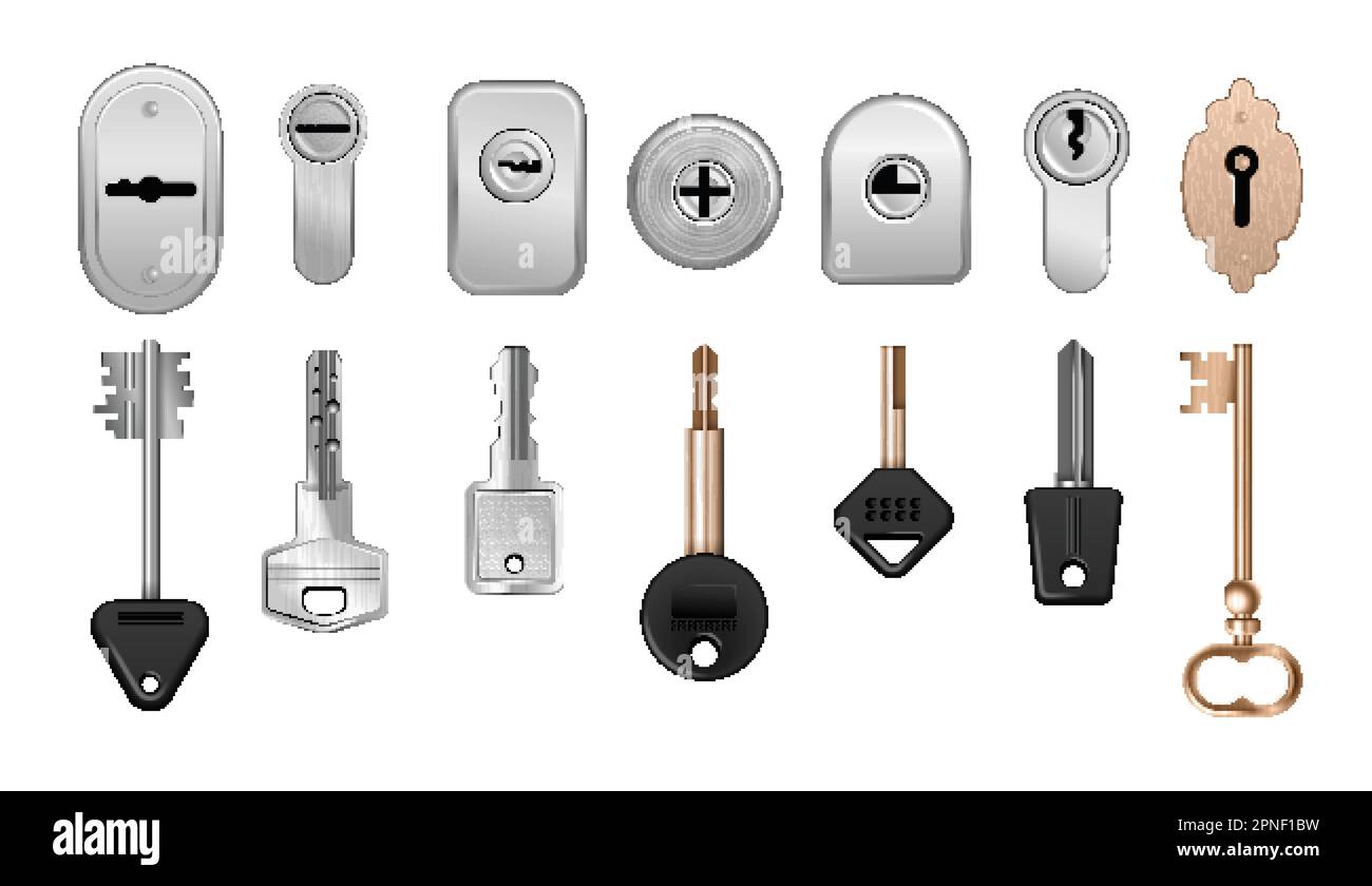 Realistic keys keyholes door locks icon set sets of locks with keys for ... Realistic keys keyholes door locks icon set sets of locks with keys for ...