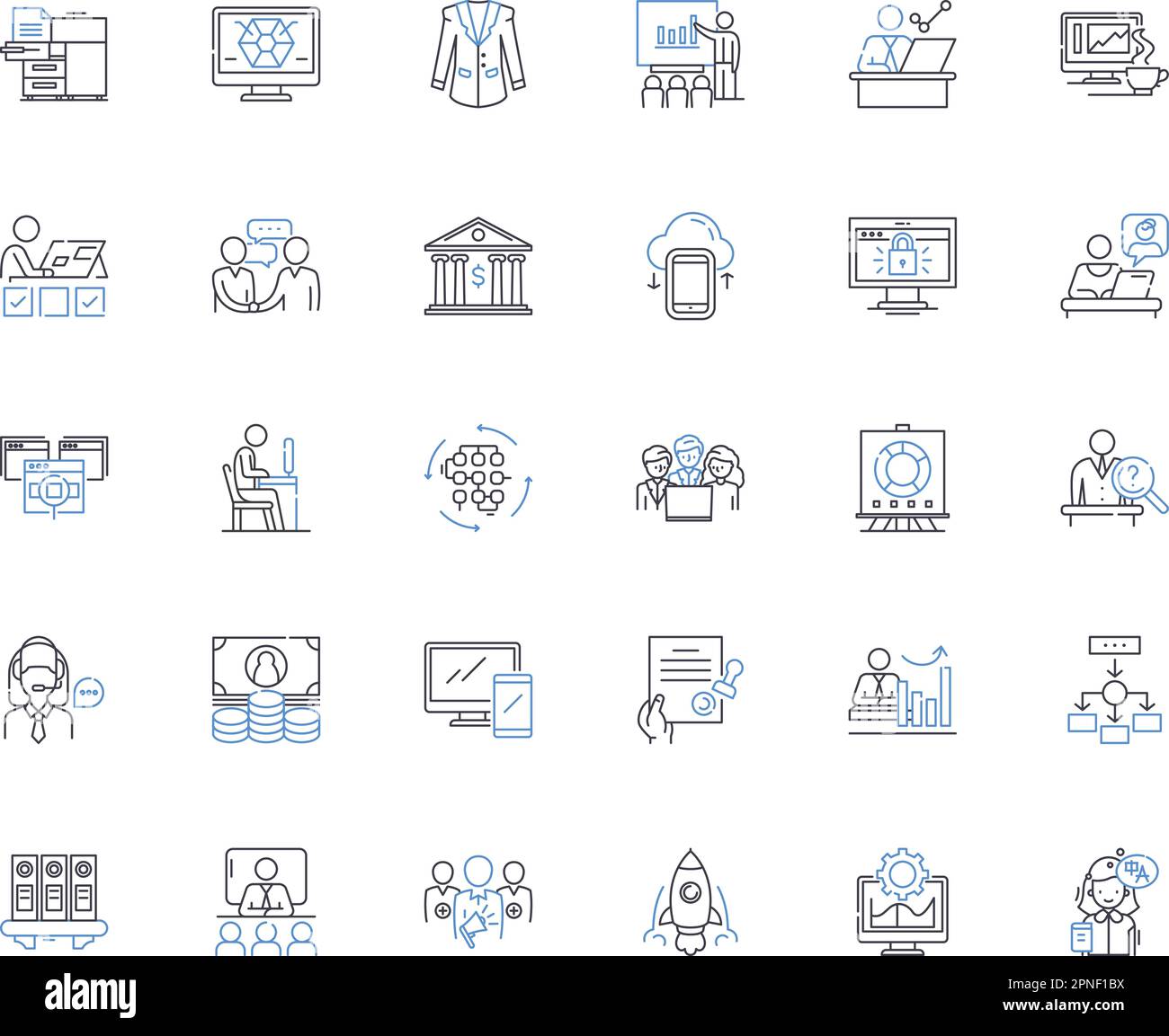 Enterprise hub line icons collection. Innovate, Connect, Collaborate, Synergy, Growth ...