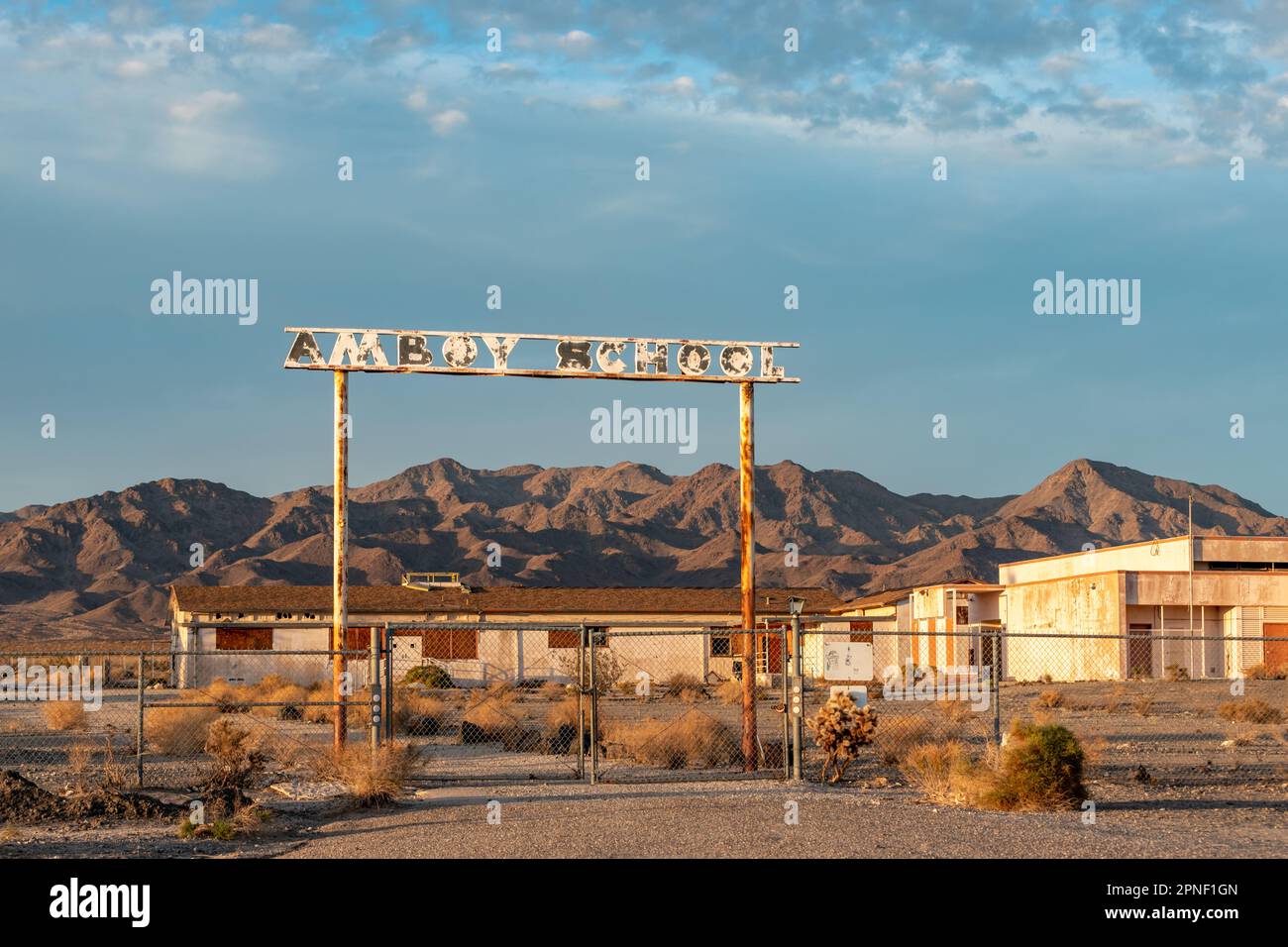 Amboy CA USA Feb 18 2023: Entrance to the empty school building Stock ...