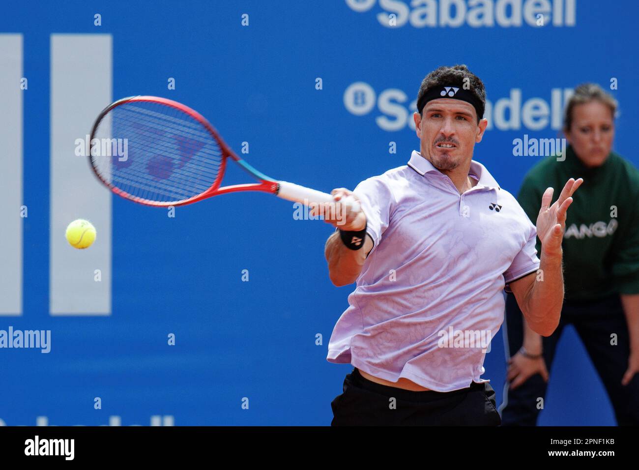 Barcelona, Spain. 18th Apr, 2023. Emilio Gomez in action during the ATP ...