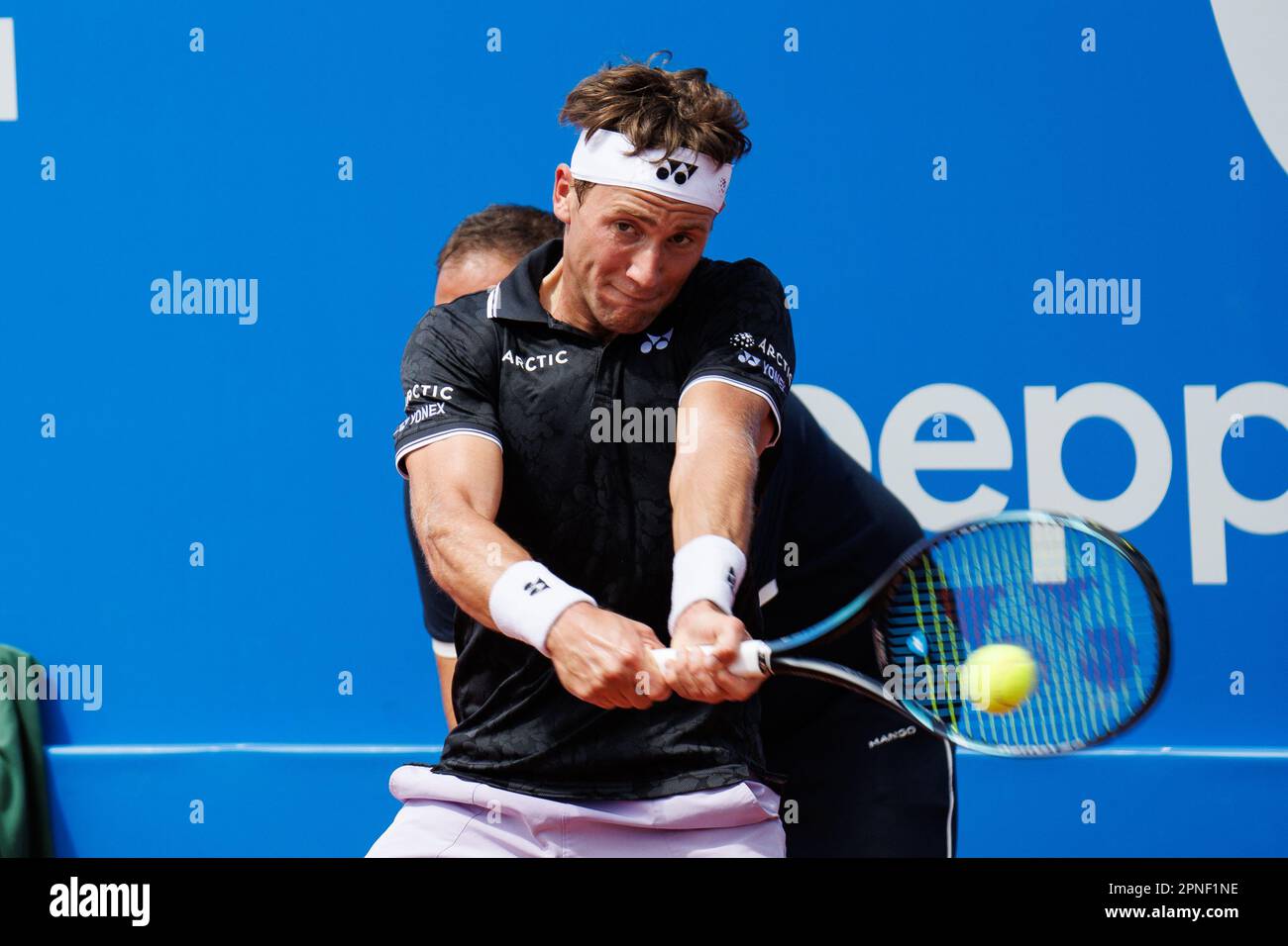 Barcelona, Spain. 18th Apr, 2023. Casper Ruud in action during the ATP ...