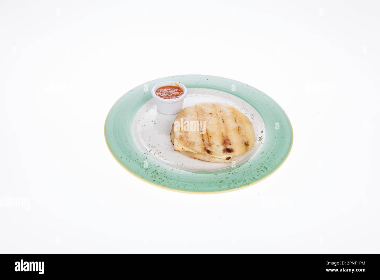 Colombian Food, Tasty Arepa With Cheese; Photo On White Background ...