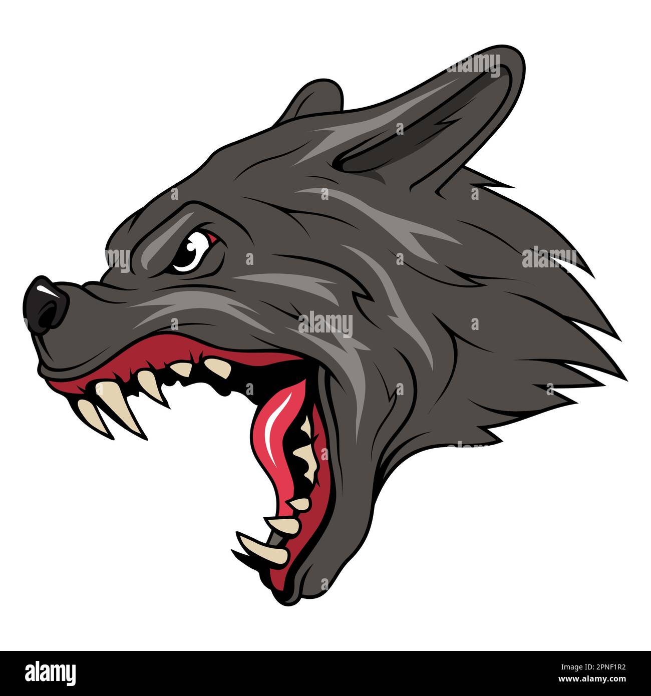 Wolf. Vector illustration of an angry animal. Dog for T-shirt design ...