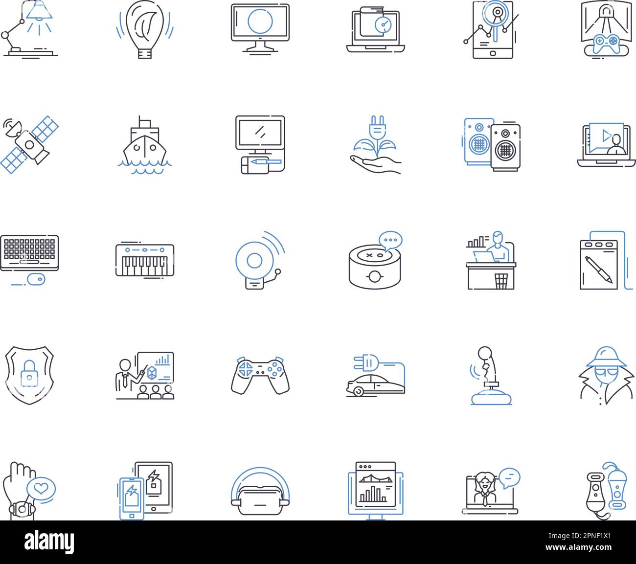 Video Synthesis Line Icons Collection Sequencing Generation