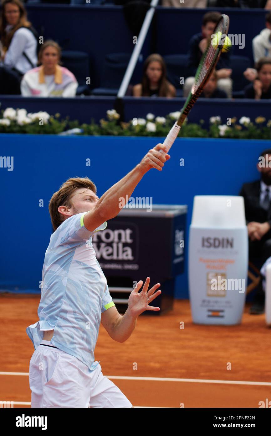 Barcelona, Spain. 18th Apr, 2023. Goffin in action during the ATP 500 ...