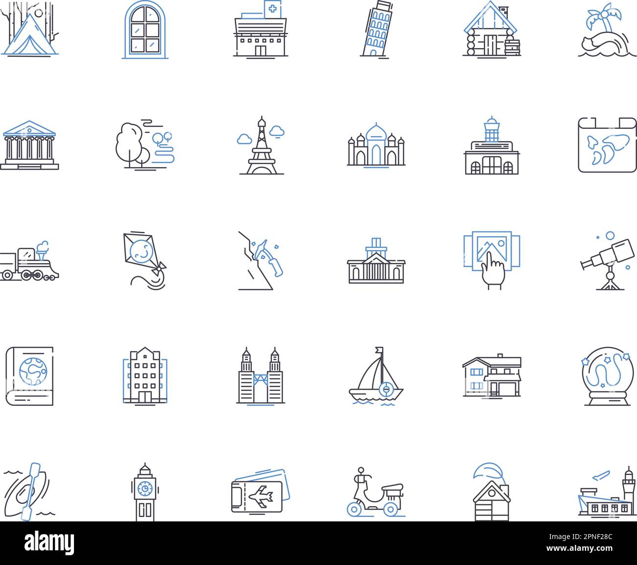 Service industry line icons collection. Hospitality, Catering ...