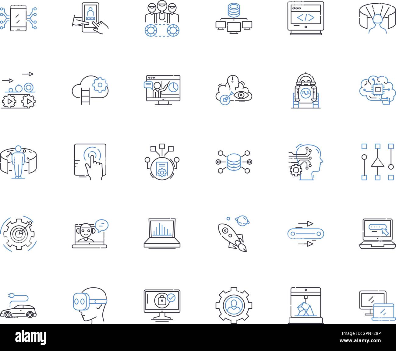 Innovation sector line icons collection. Disruptive, Futuristic ...