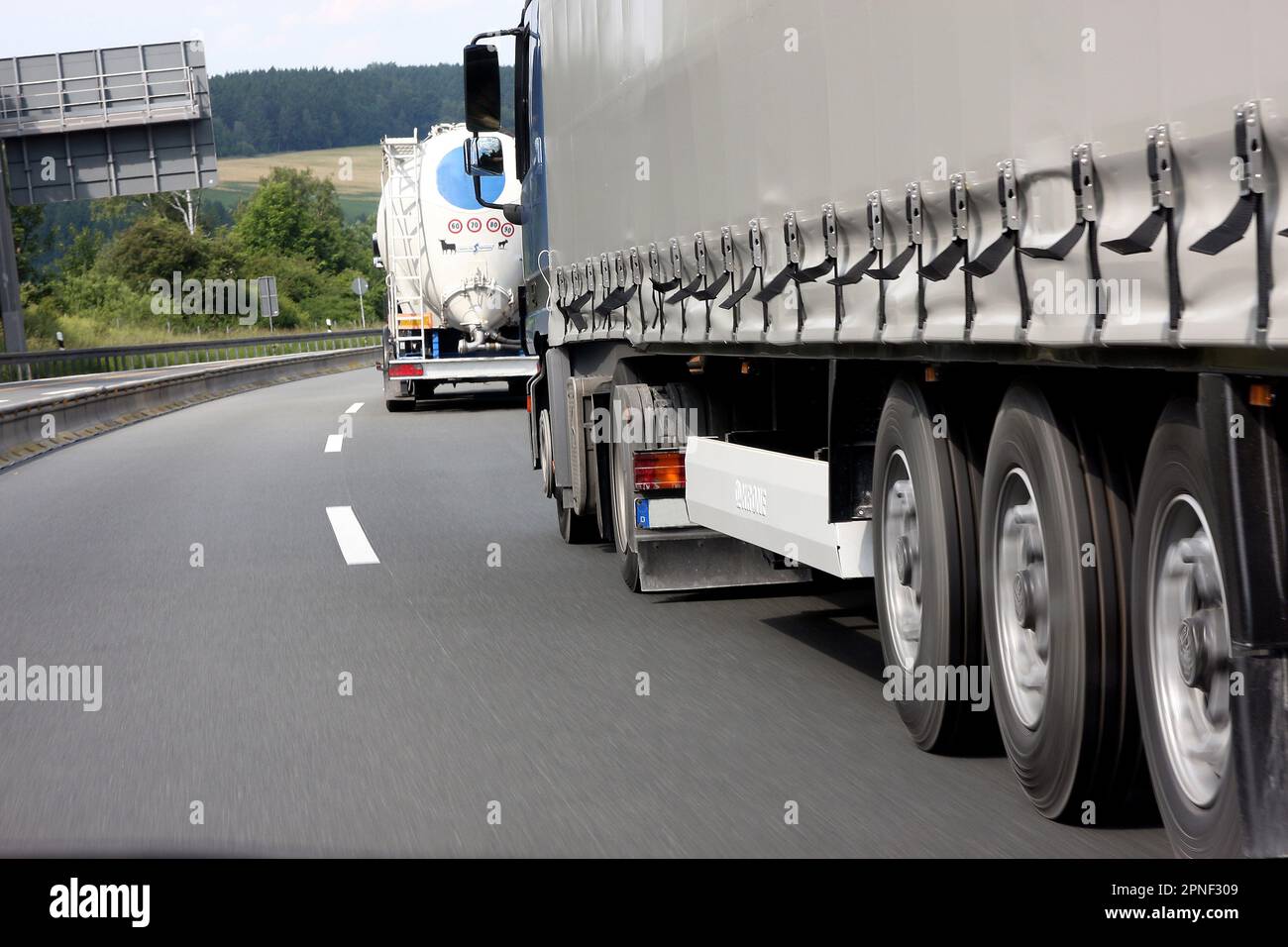 motorway, trucks on right lane, Germany Stock Photo - Alamy